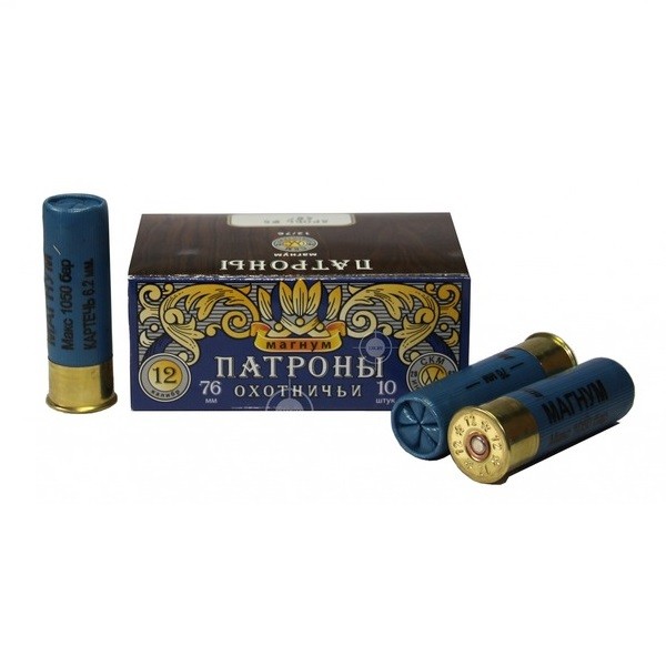 Охот. патрон СКМ 12/76/48 картечь 6,2 Магнум 10 шт